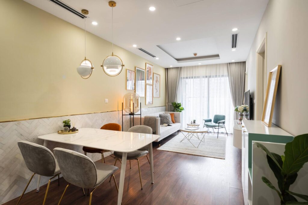 An Apartment Design In Bright Colors With Optimal Functions